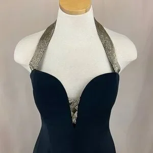 Cache | Dresses | Vintage Cache Womens 90s Gold Beaded Plunge Formal ...